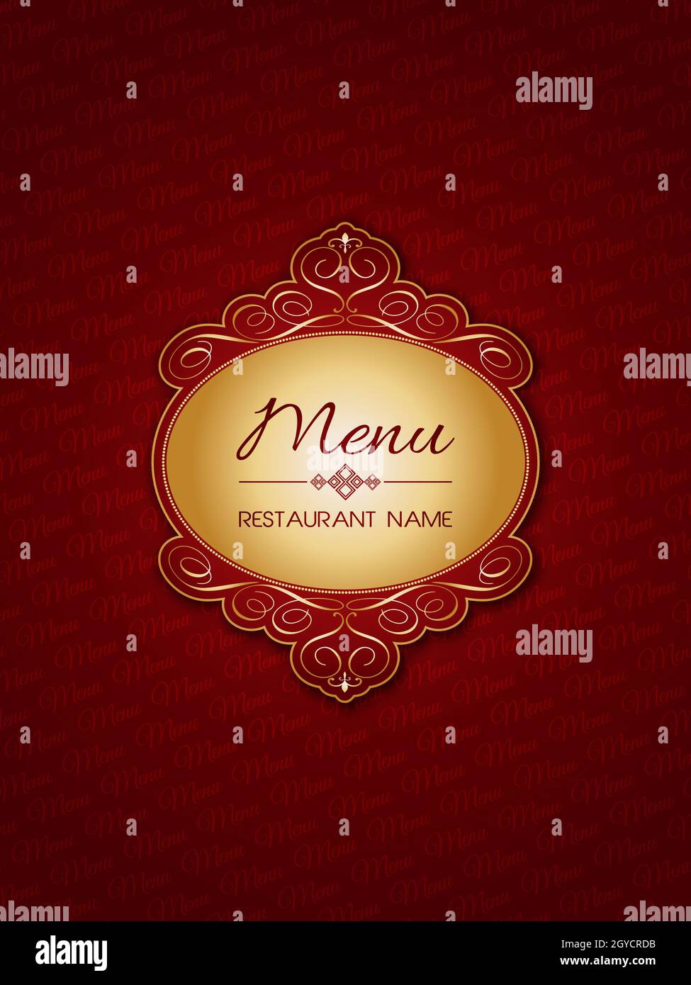 Stylish menu design background with a decorative label Stock Photo - Alamy