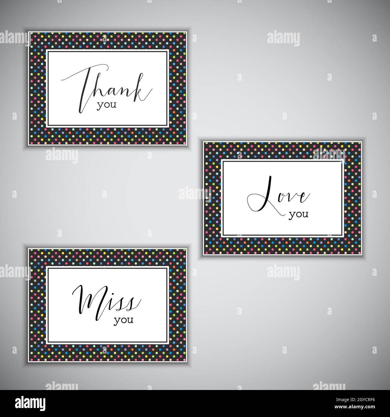 Decortive note cards with various sayings Stock Photo - Alamy