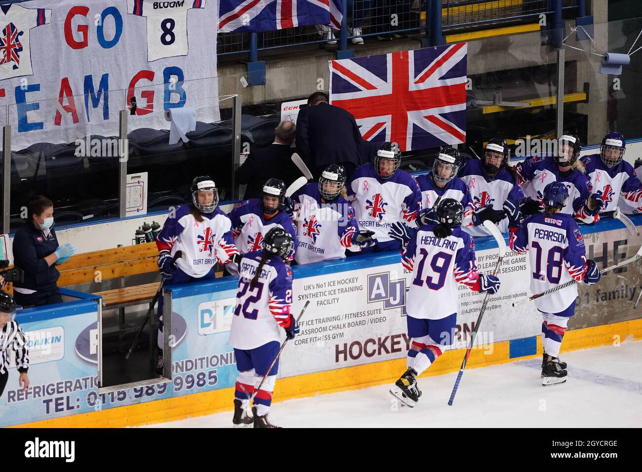 Great Britain’s Katherine Gale celebrates after scoring the first goal ...