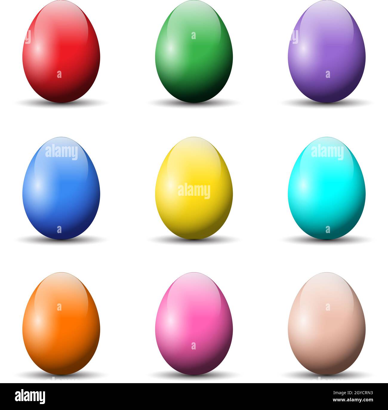 Collection of different coloured Easter eggs Stock Photo - Alamy