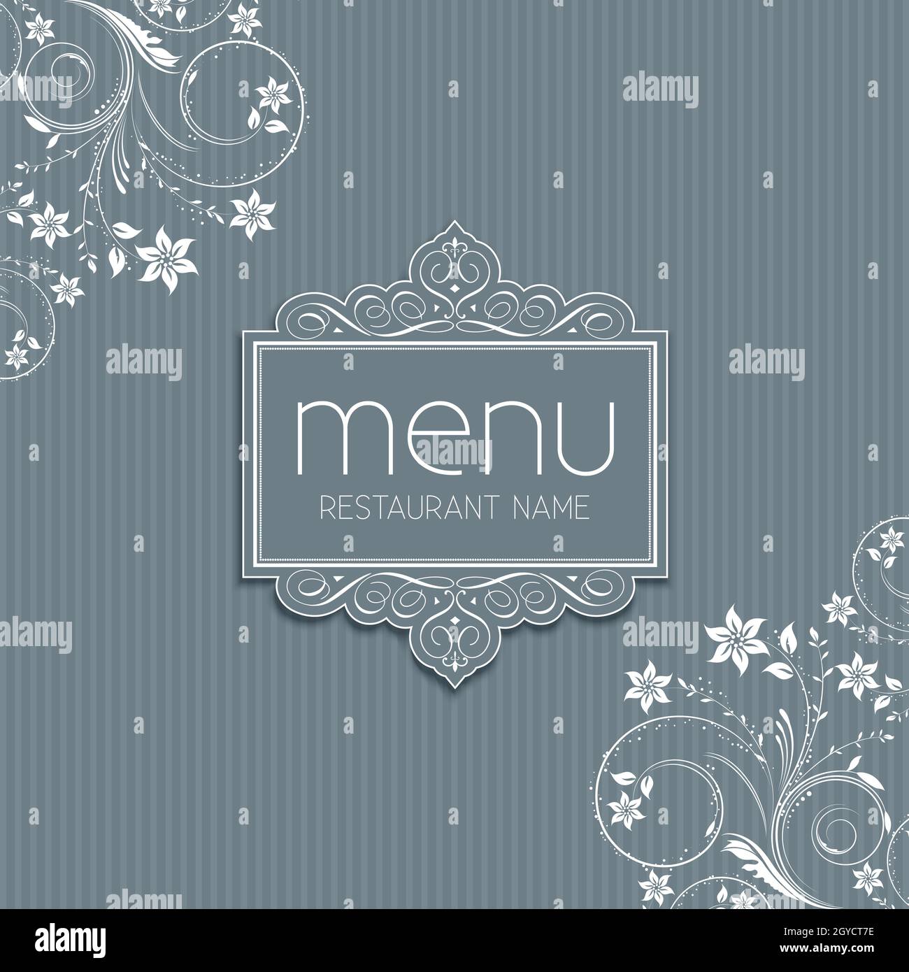 Stylish menu background with a floral design Stock Photo - Alamy