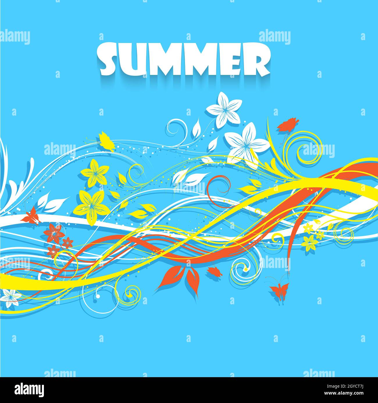 Decorative summer background with a floral design Stock Photo - Alamy