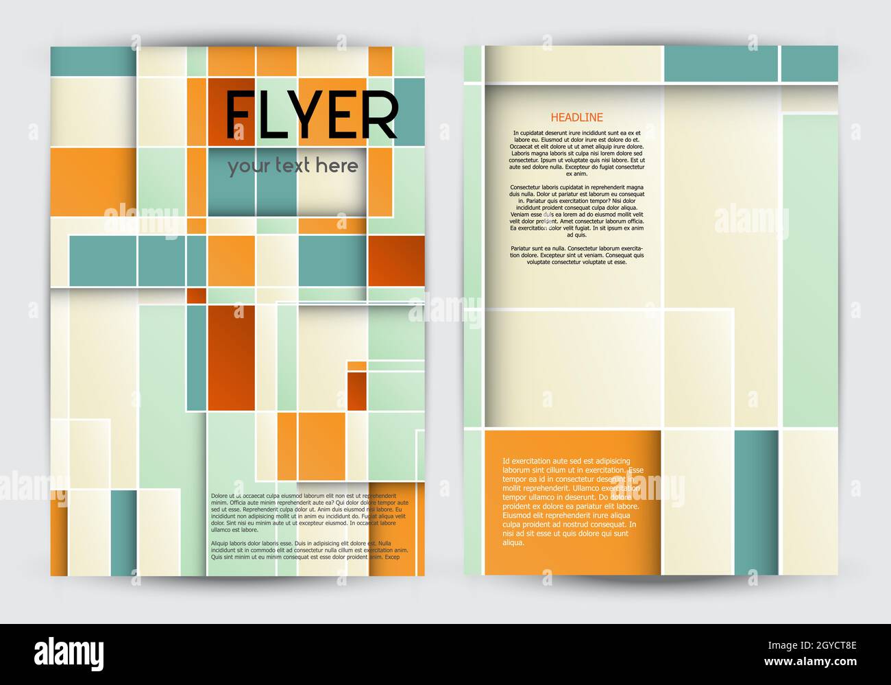 Design template for double sided flyer Stock Photo - Alamy