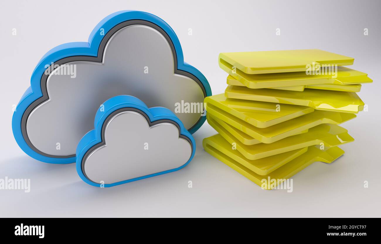 3D Render of Cloud Drive Icon Stock Photo - Alamy