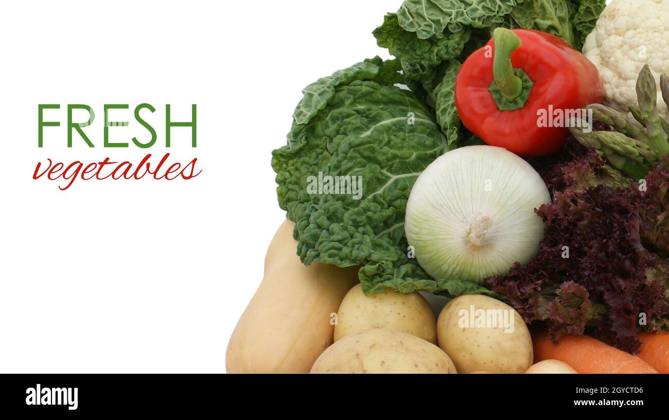 Image of a stack of fresh vegetables Stock Photo - Alamy