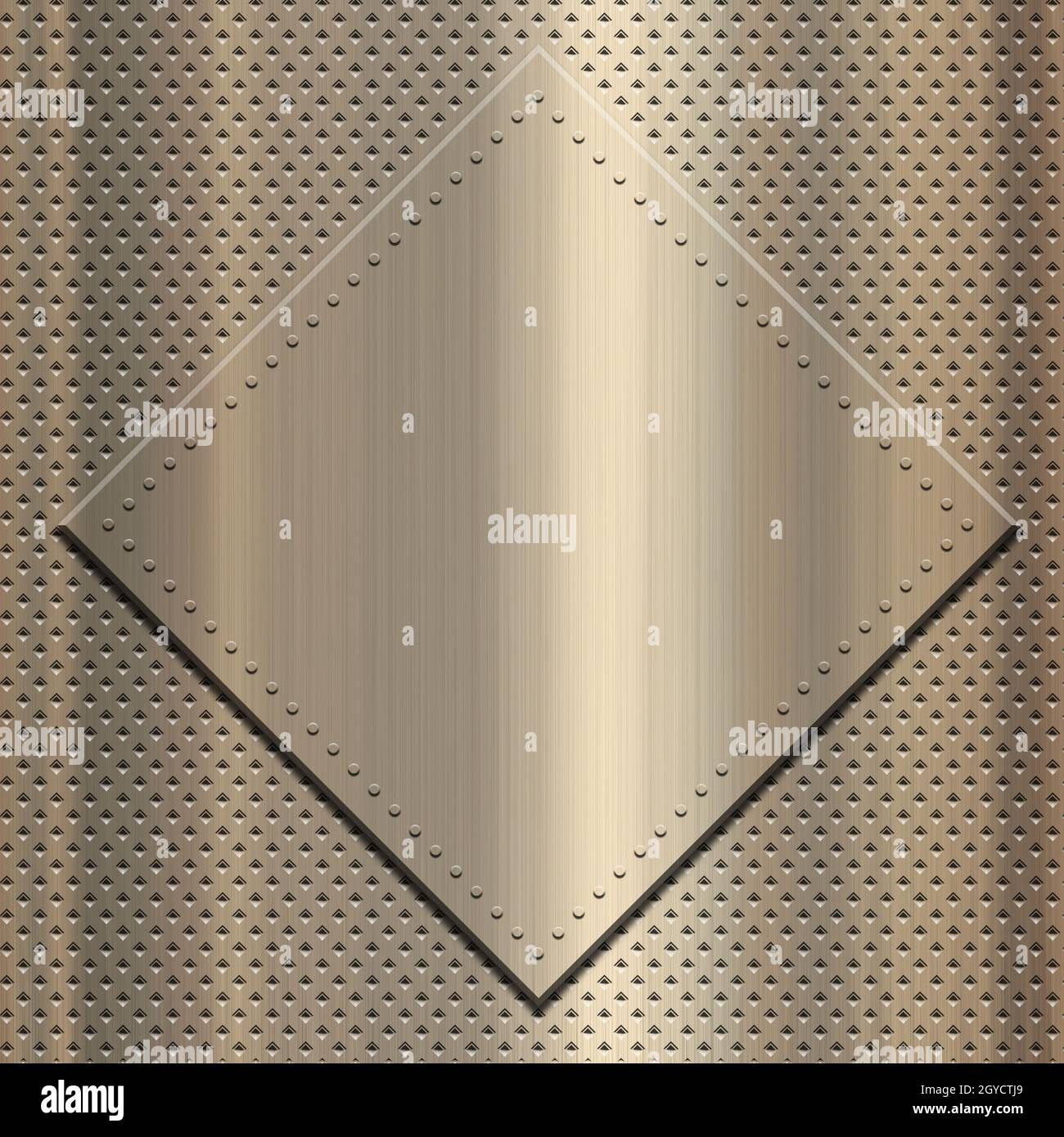 Gold metallic background with metal plate Stock Photo - Alamy