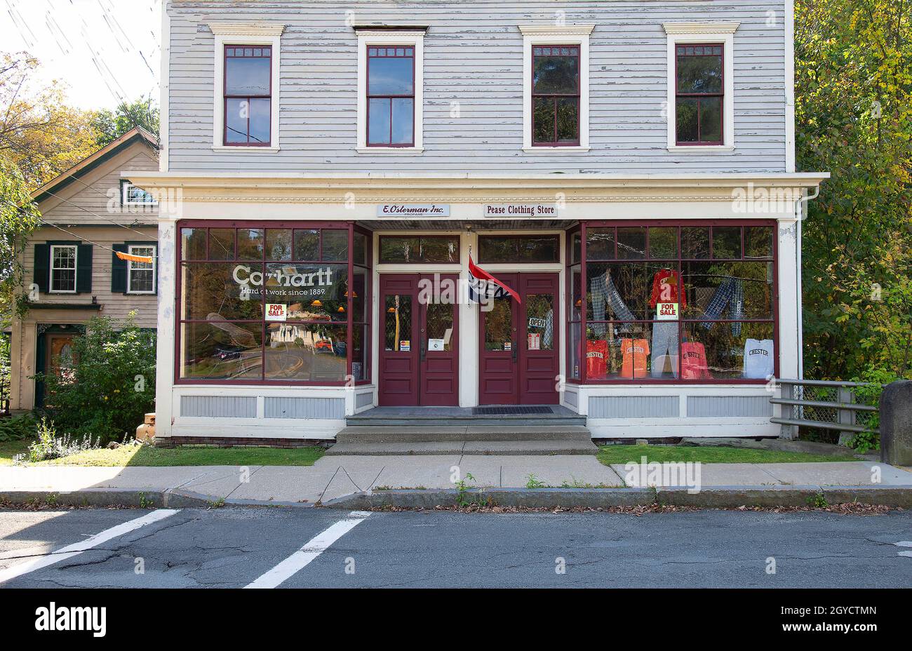 A historic store front (clothing store) on a side street of Chester ...