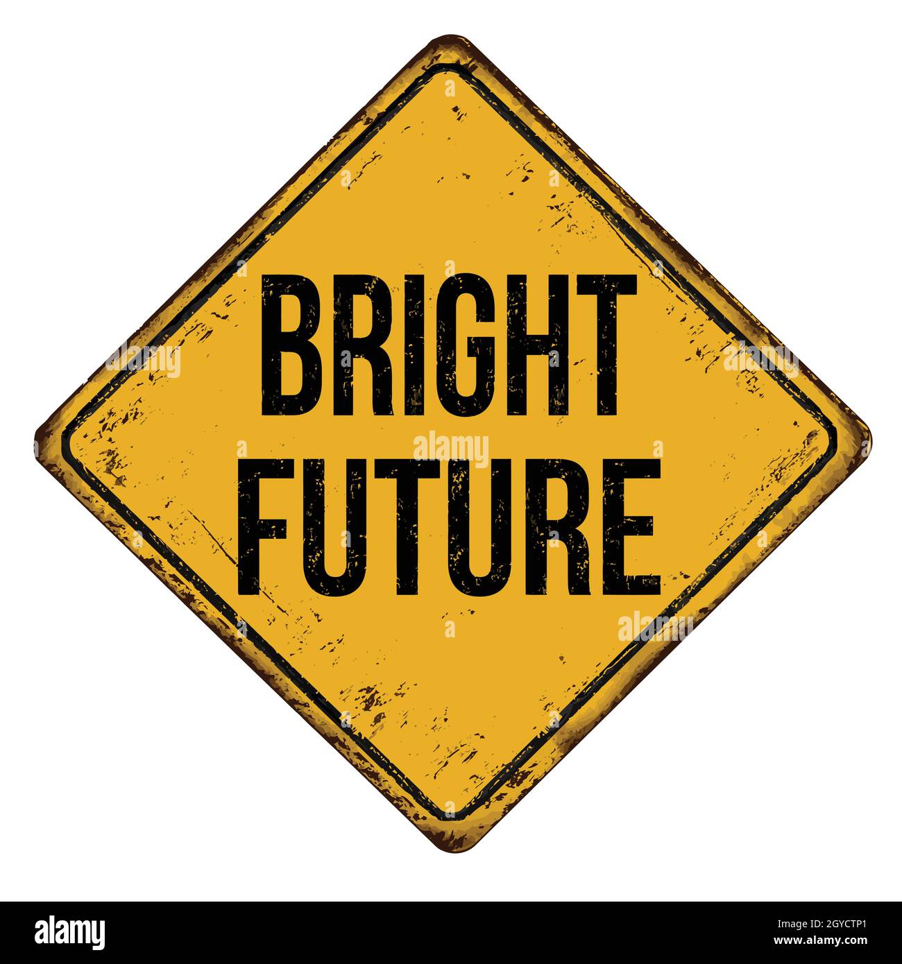 Bright future vintage rusty metal sign on a white background, vector ...