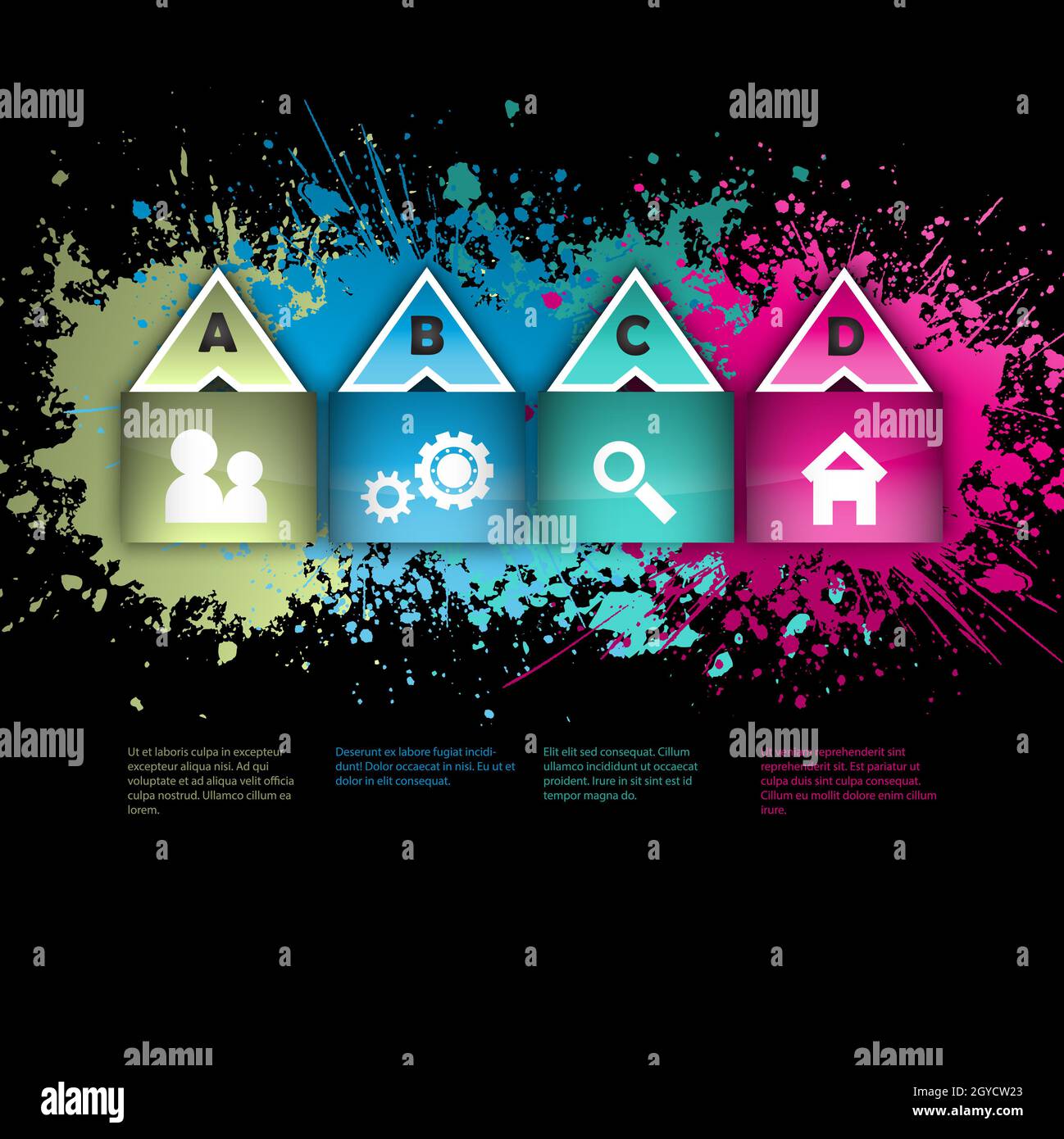 Grunge style layout of an infographics design Stock Photo - Alamy