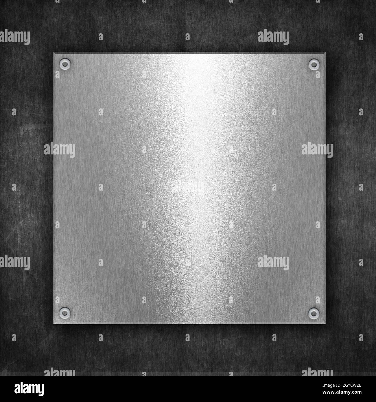 Grunge metal background with shiny metal plate Stock Photo - Alamy