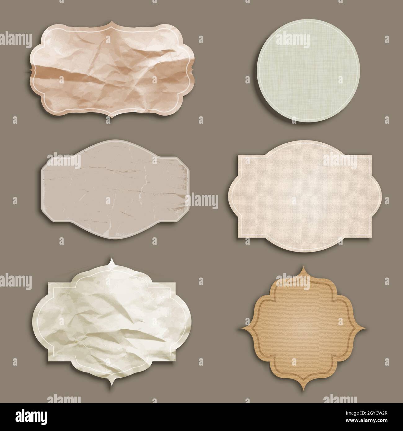 Collection of various grunge style labels Stock Photo - Alamy