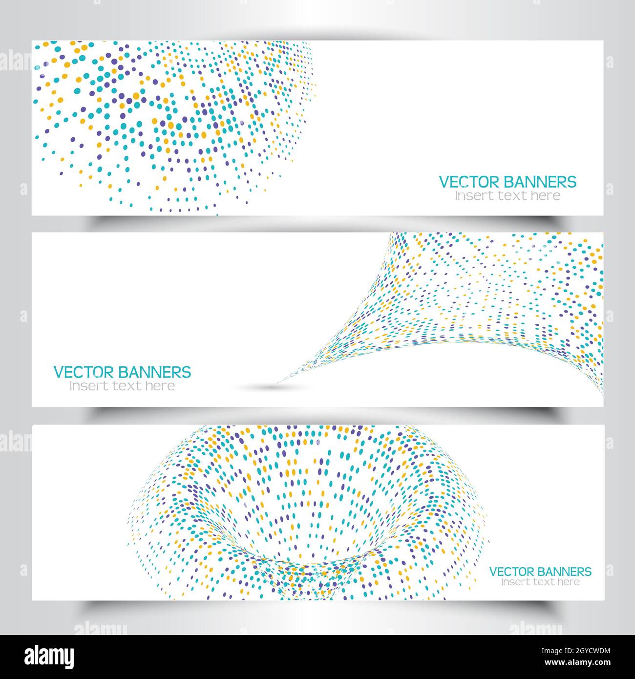 Collection of banners with halftone dots design Stock Photo - Alamy