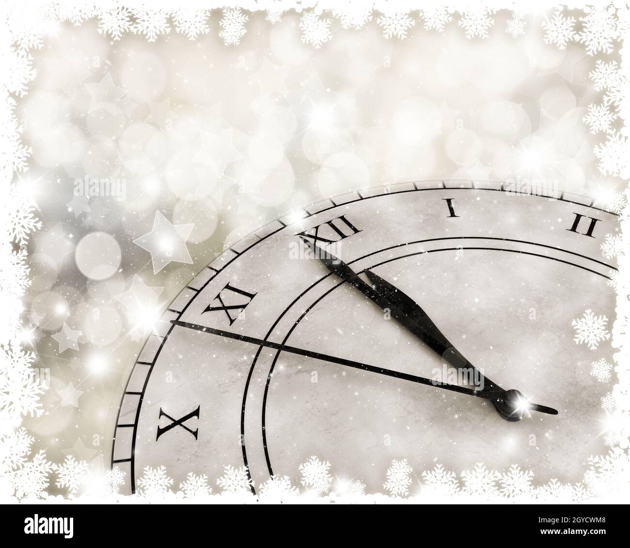 Happy New Year background with clock face Stock Photo - Alamy