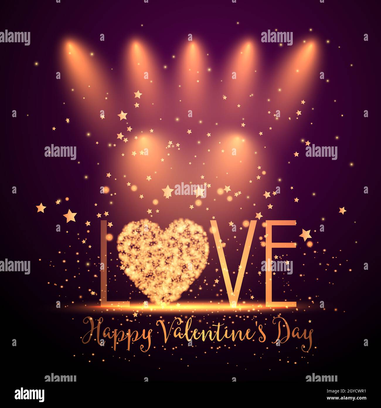 The word Love under spotlights for Valentine's Day Stock Photo - Alamy