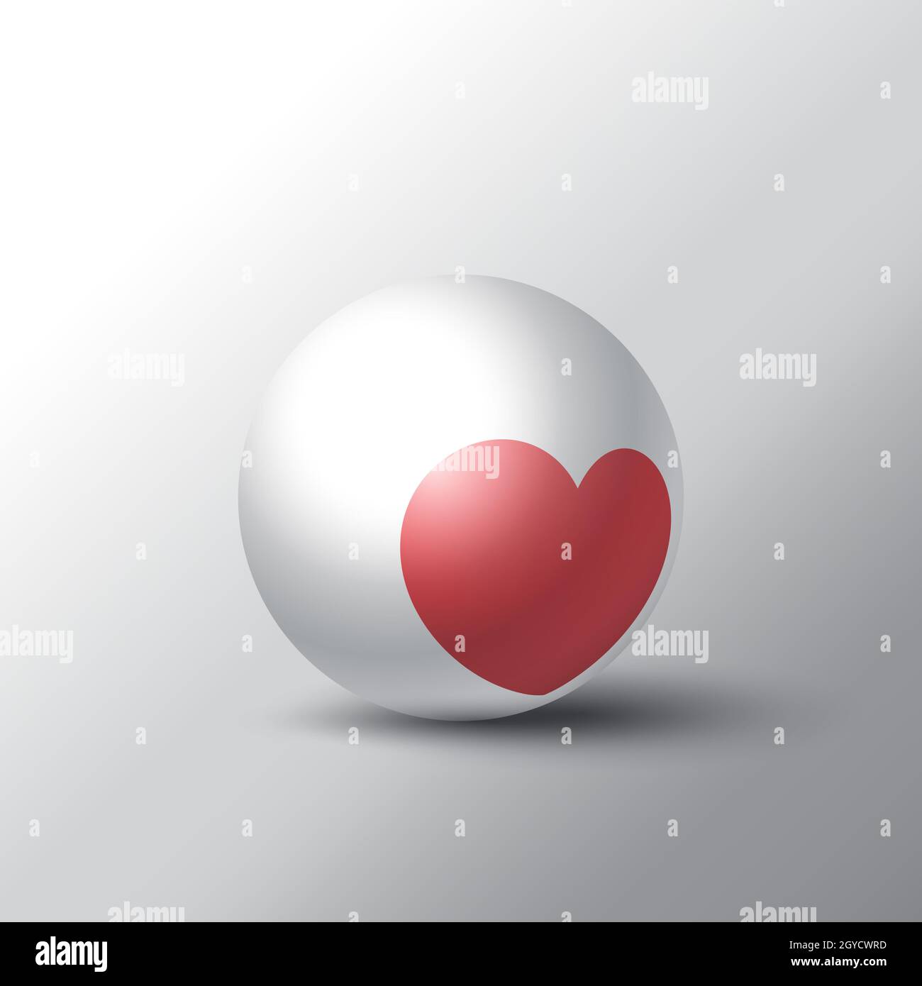 Heart shape on sphere Stock Photo - Alamy