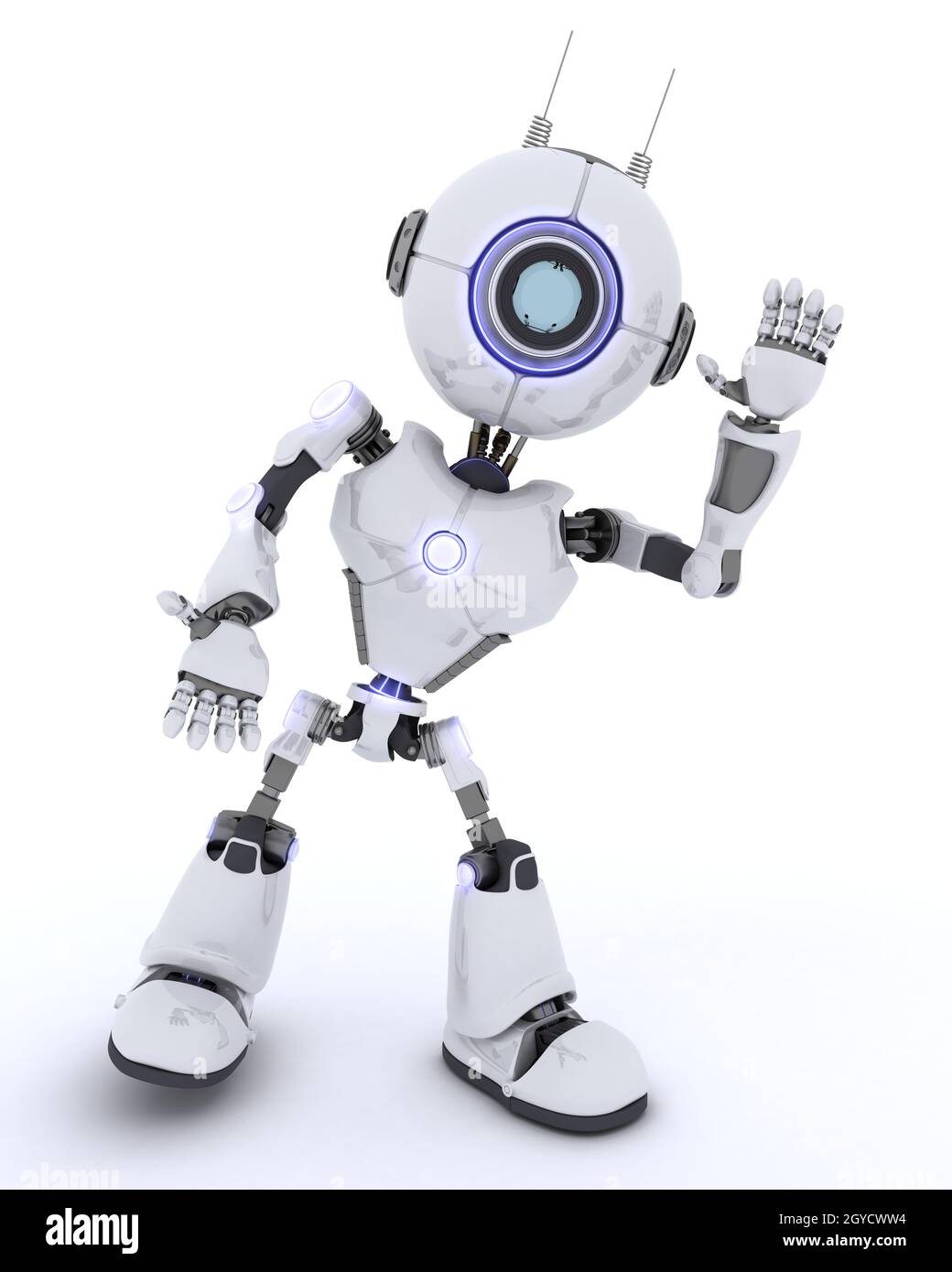 3D render of a Robot waving hello Stock Photo - Alamy