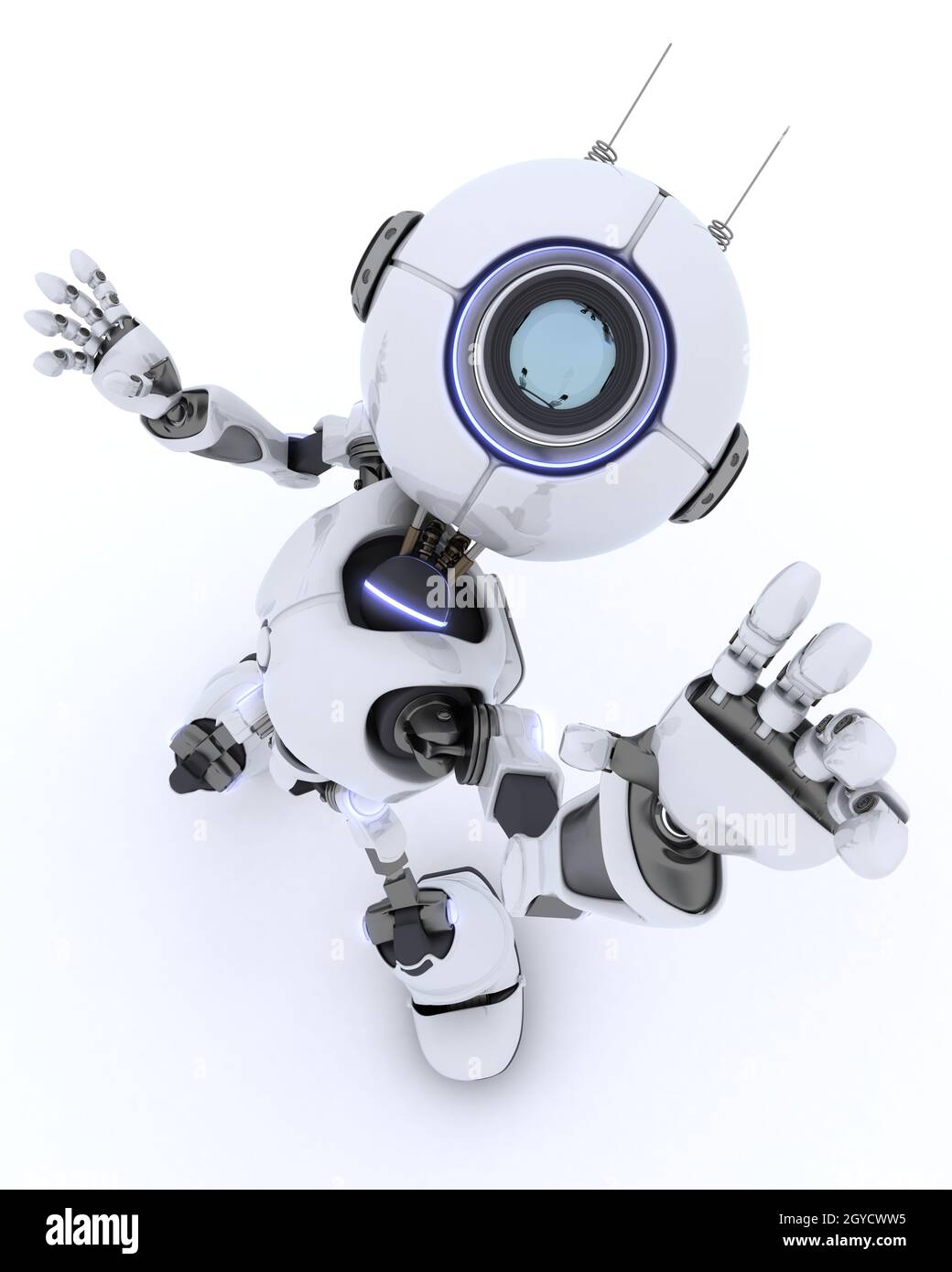 3D render of a Robot waving hello Stock Photo - Alamy