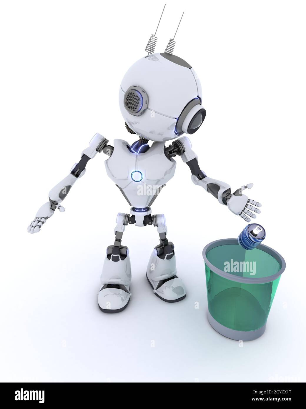 3D Render of a Robot recycling waste Stock Photo - Alamy