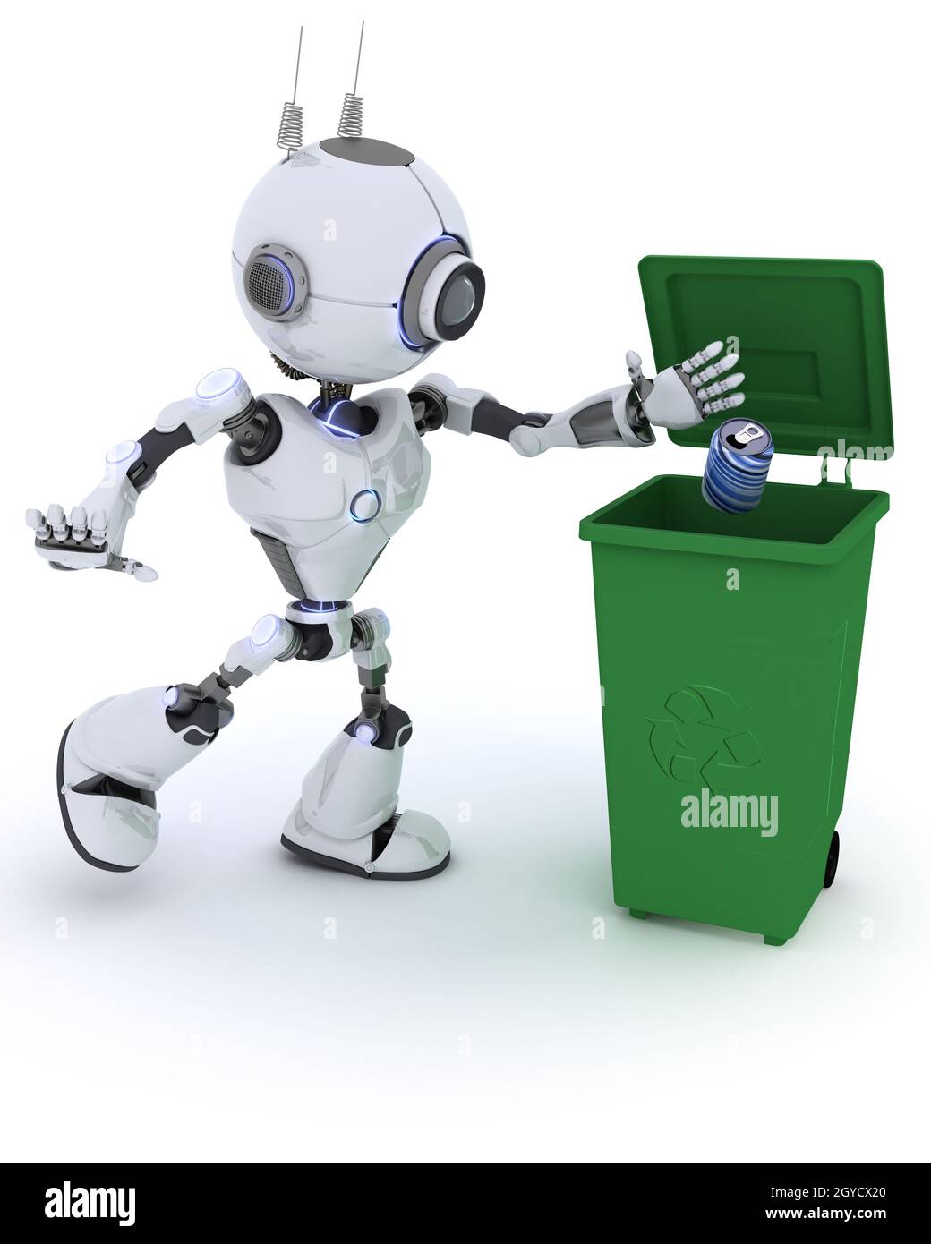 3D Render of a Robot recycling waste Stock Photo - Alamy
