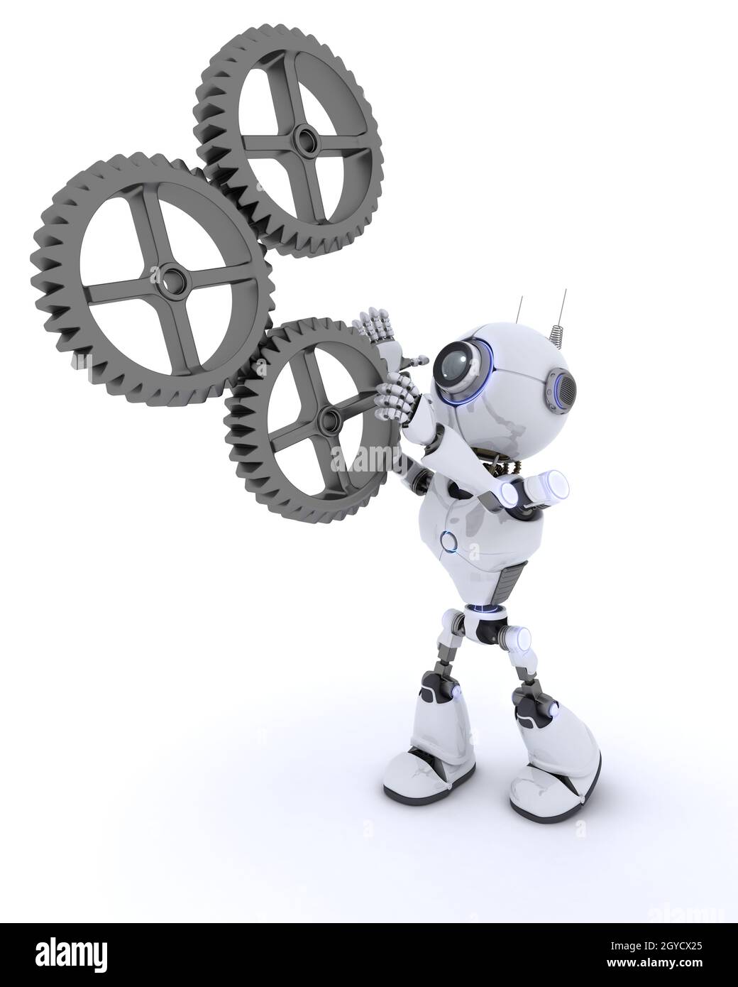 3d render robot gear mechanism hi-res stock photography and images - Alamy
