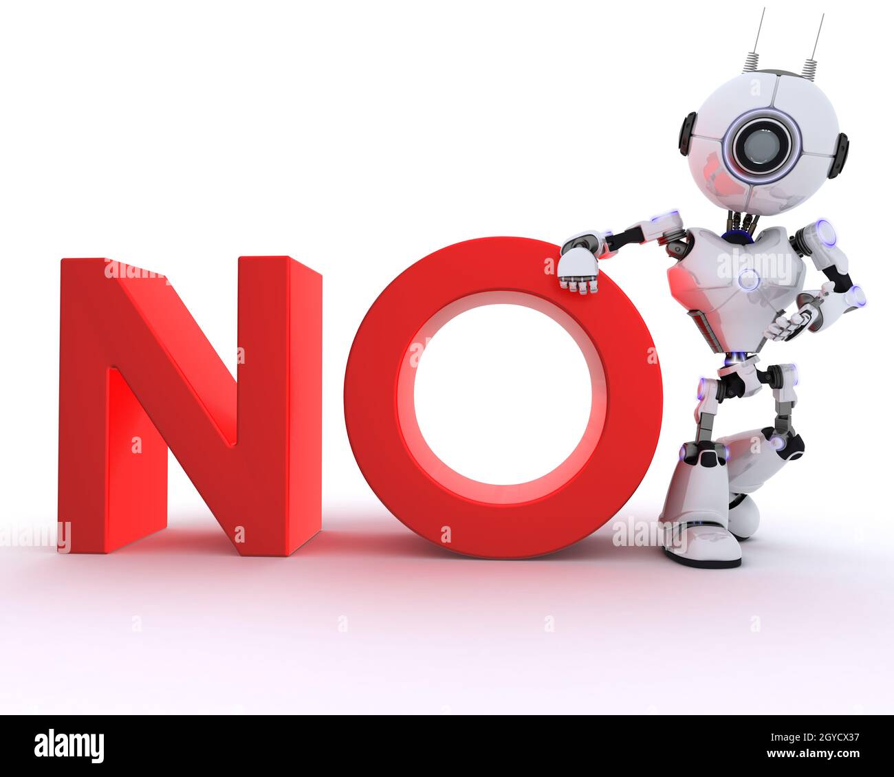 3D Render of a Robot with no sign Stock Photo - Alamy