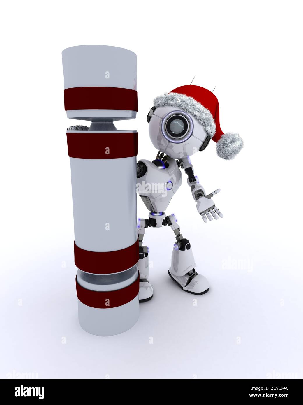 3D Render of an Robot with a christmas cracker Stock Photo - Alamy