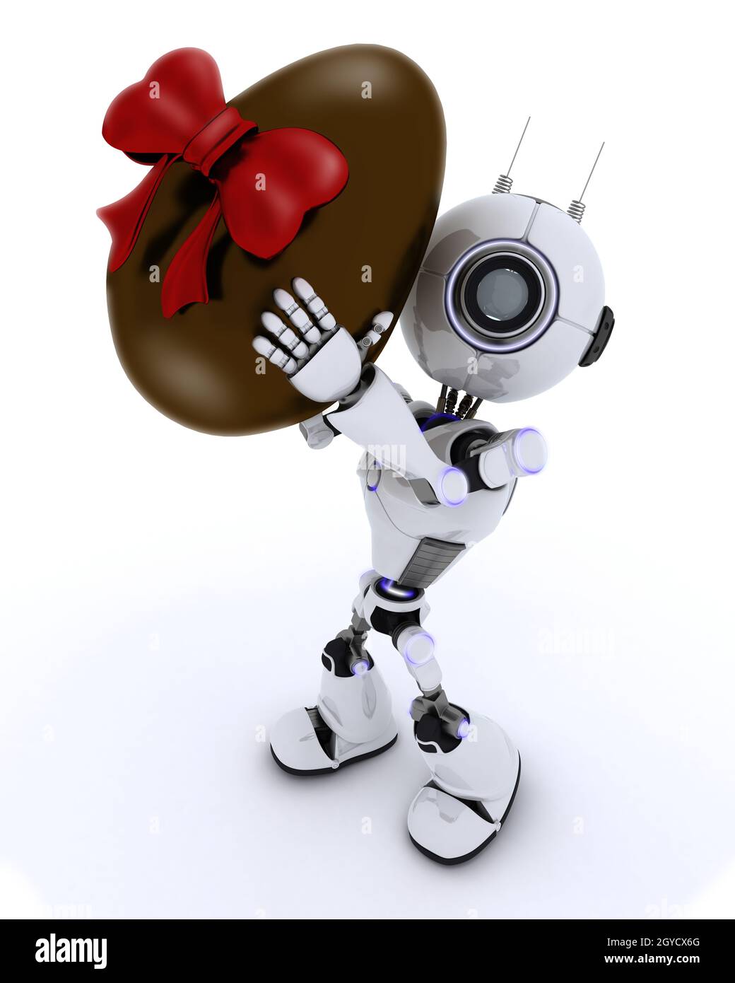 3D Render of a Robot with easter egg Stock Photo - Alamy