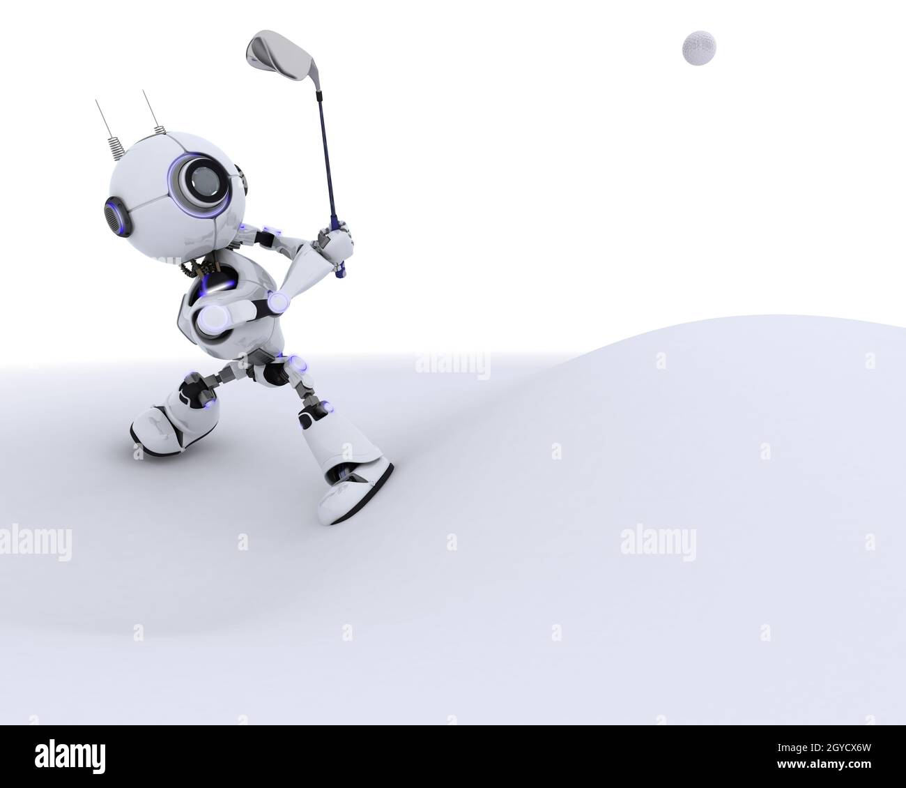 3D Render of a Robot playing golf Stock Photo - Alamy