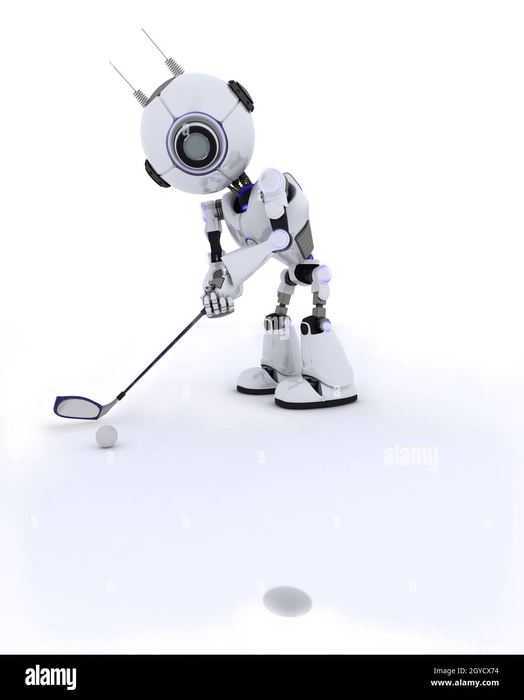 3D Render of a Robot playing golf Stock Photo - Alamy