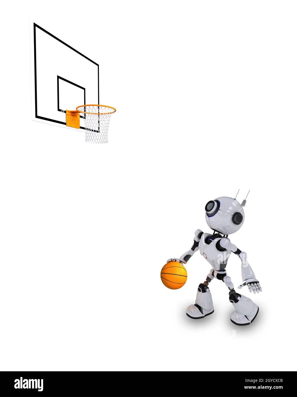 3D Render of a Robot Basketball player Stock Photo - Alamy