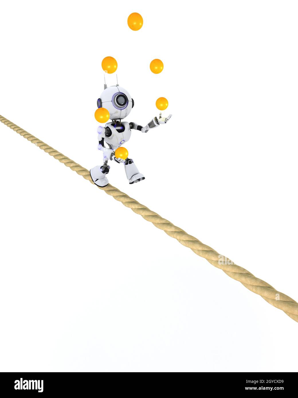 3D Render of a Robot juggling on a tight rope Stock Photo - Alamy