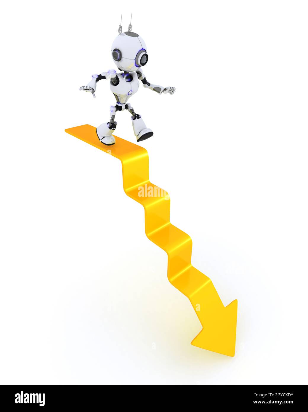 3D Render of a Robot on a graph Stock Photo - Alamy
