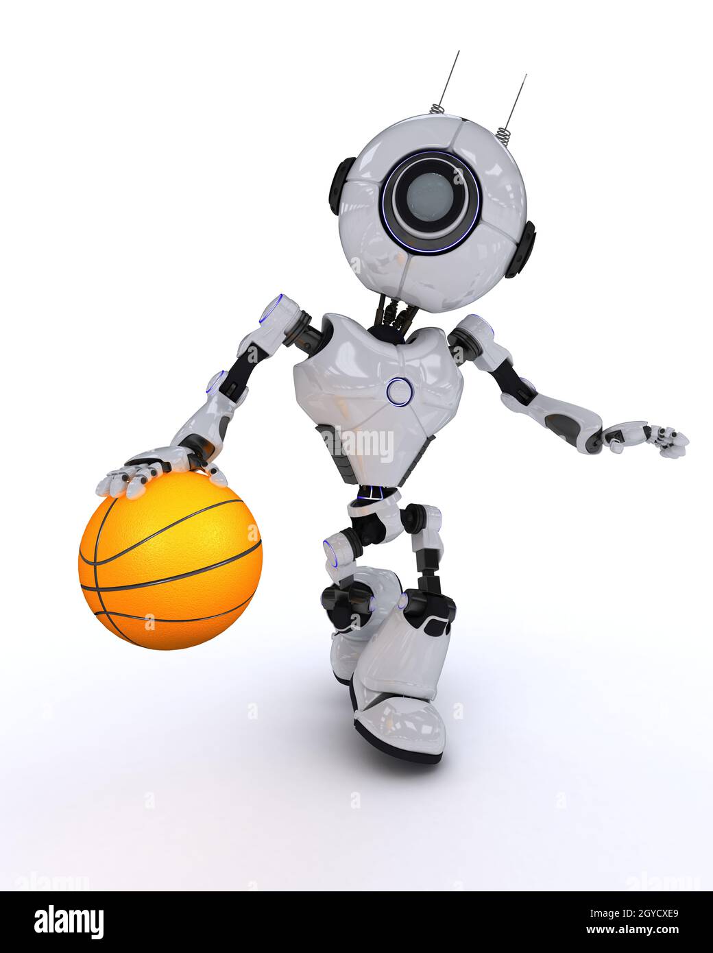 3D Render of a Robot Basketball player Stock Photo - Alamy