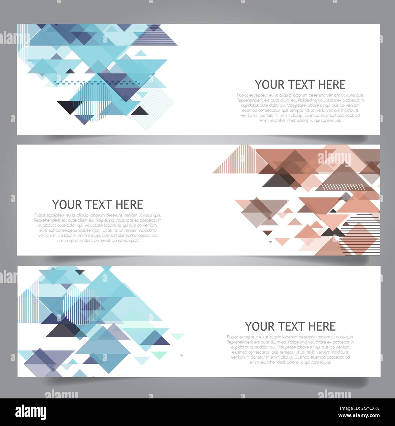 Collection of low poly design banners Stock Photo - Alamy