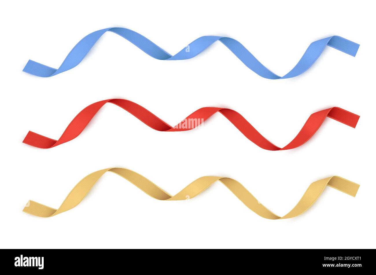 Red, Gold, and Blue Ribbons isolated. Vector Decoration for Gift Cards ...