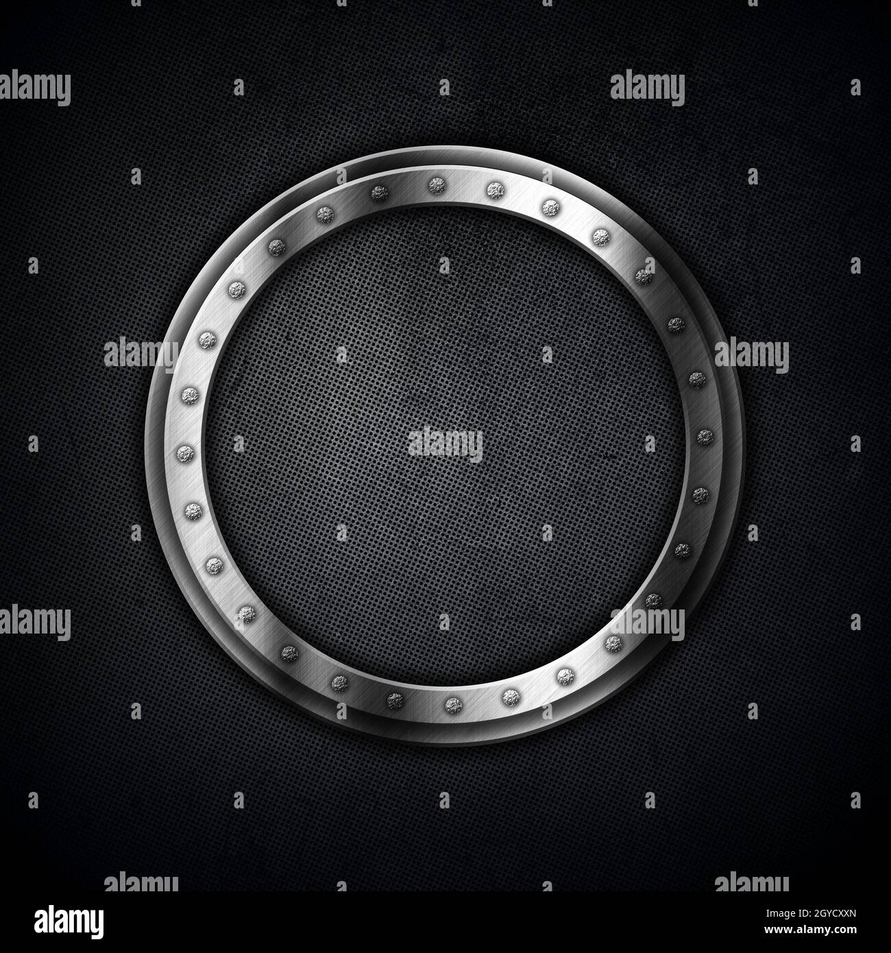 Metallic background with a circular frame Stock Photo - Alamy