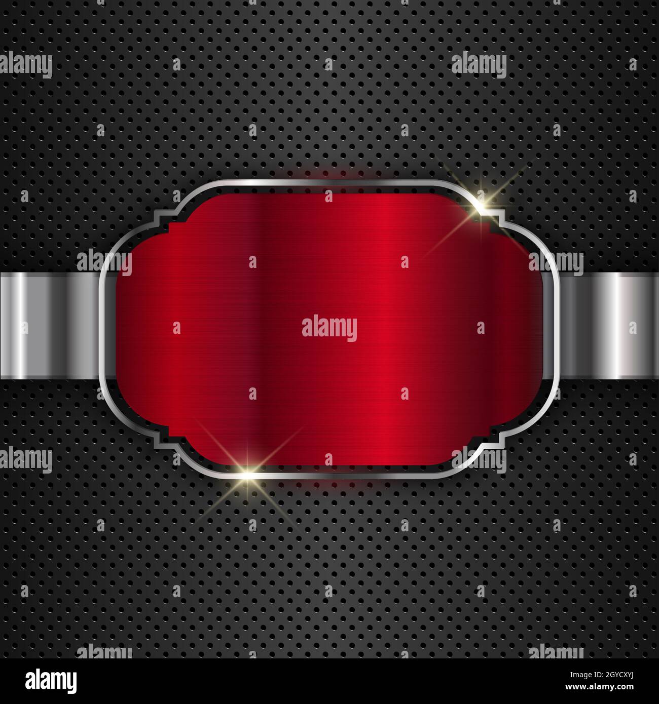 Metallic background with red shiny metal plate Stock Photo - Alamy