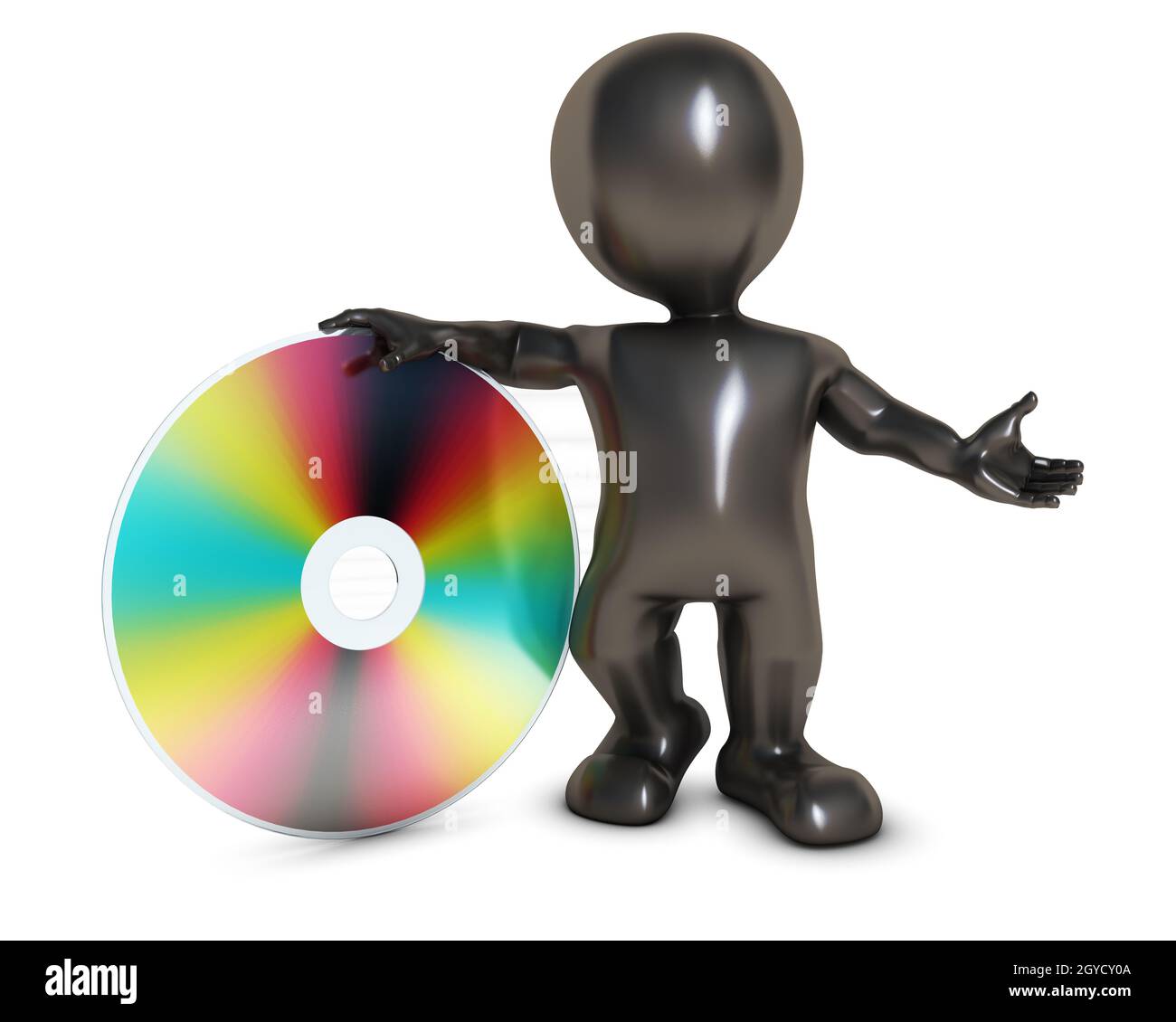 3D Render of Morph Man wih DVD disk Stock Photo - Alamy