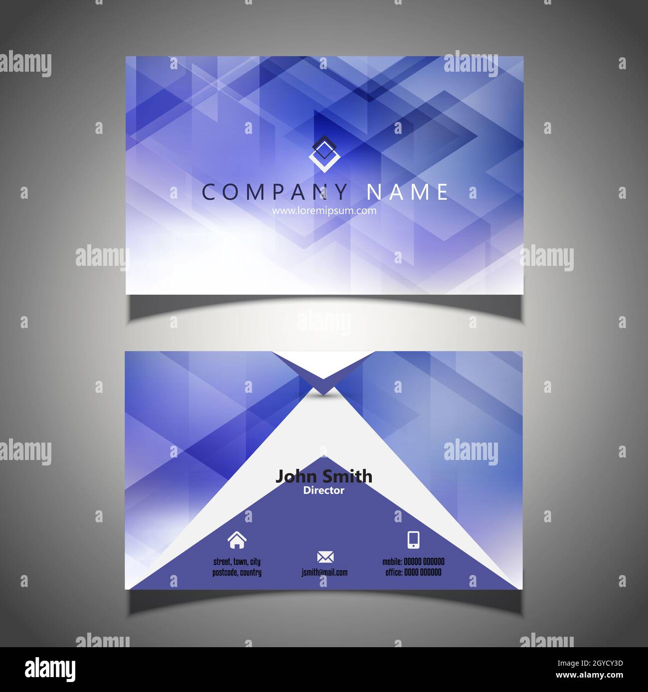 Business card with a modern low poly design Stock Photo - Alamy
