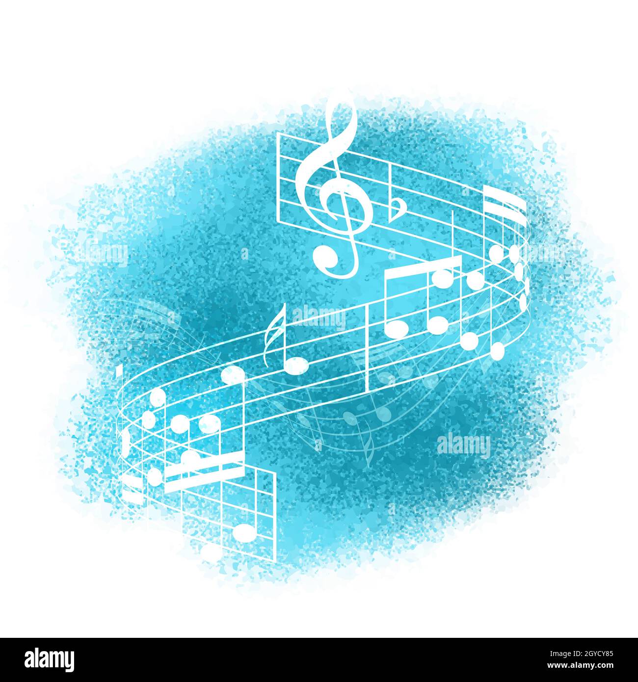 Abstract music notes on a watercolour paint background Stock Photo - Alamy