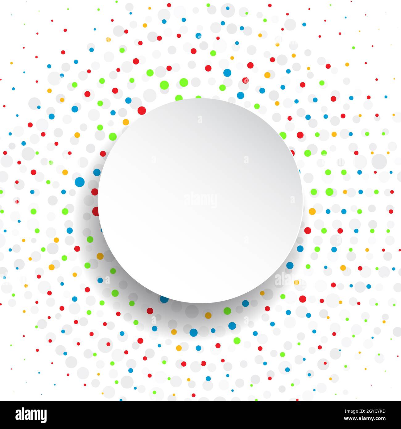 Abstract polka dot background with circular blank label Stock Photo - Alamy