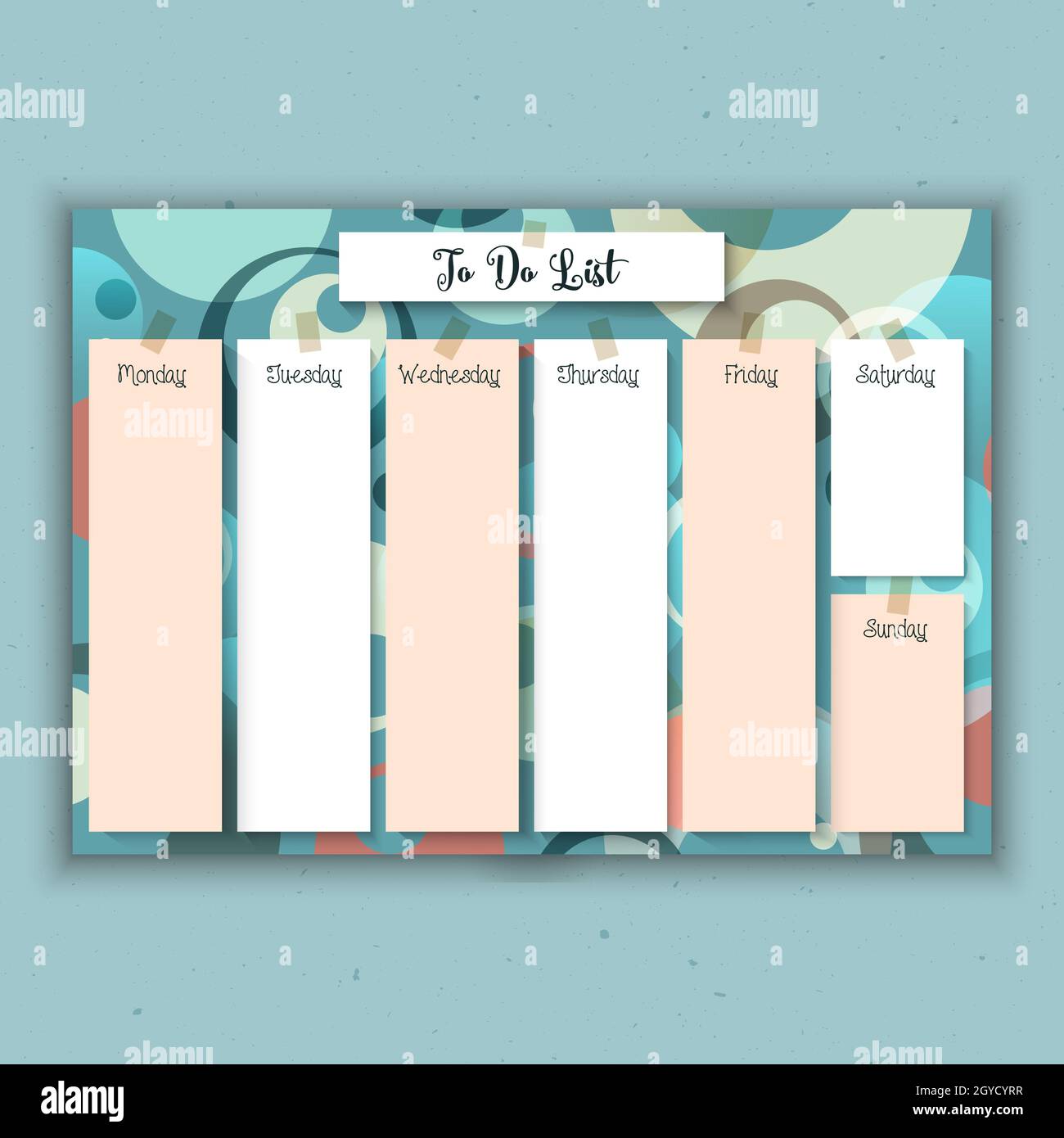 Weekly planner with a retro design Stock Photo - Alamy