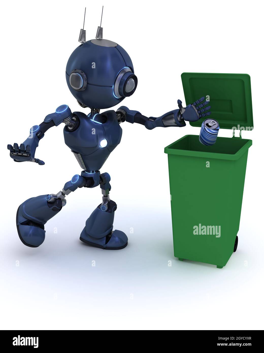 3D Render of an Android recycling trash Stock Photo - Alamy
