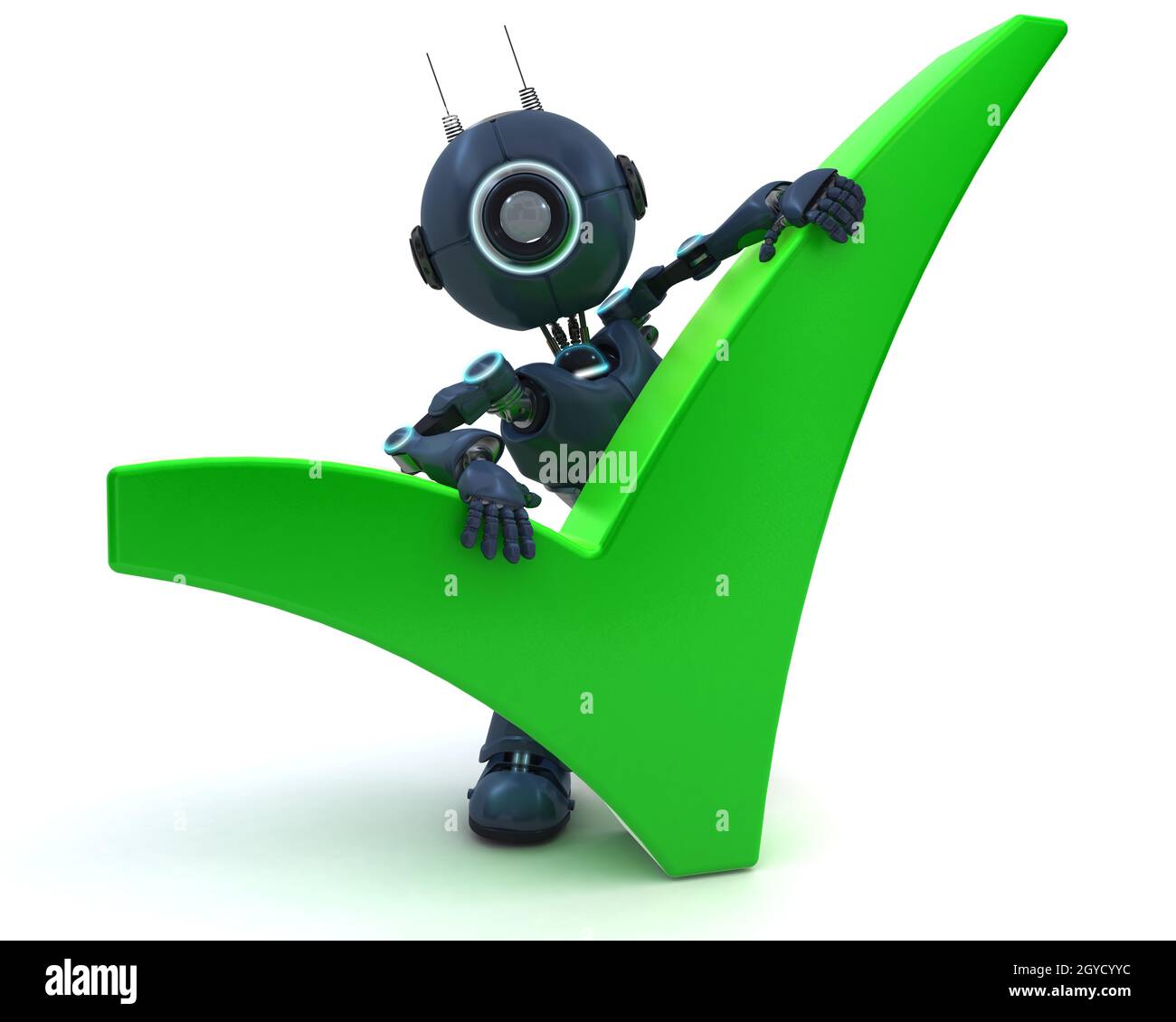 3D Render of an Android with tick symbol Stock Photo - Alamy