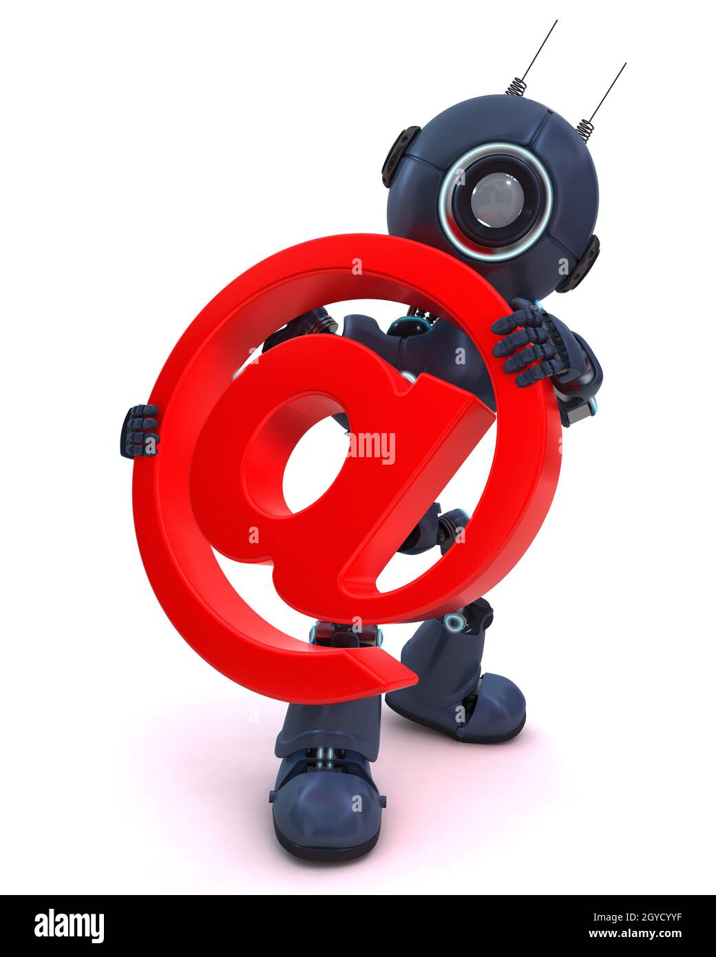 3D Render of an Android with email @ symbol Stock Photo - Alamy