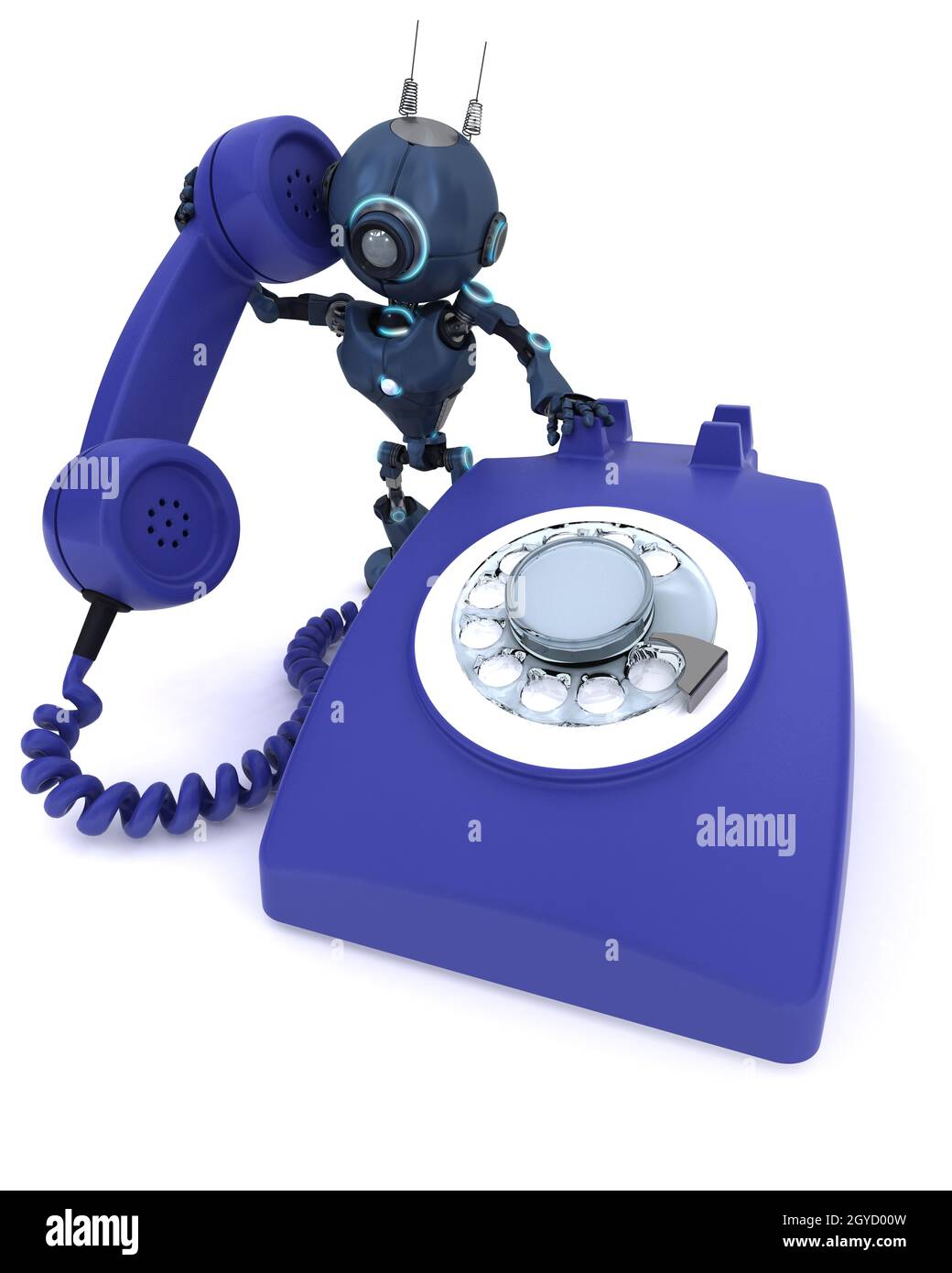 3D Render of an Android with telephone Stock Photo - Alamy