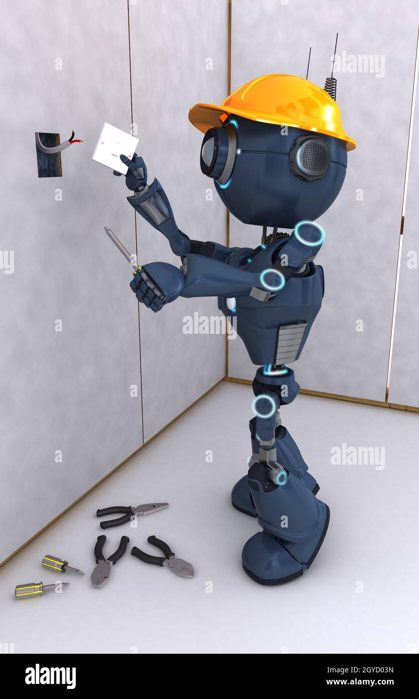 3D Render of an electrical contractor Stock Photo - Alamy