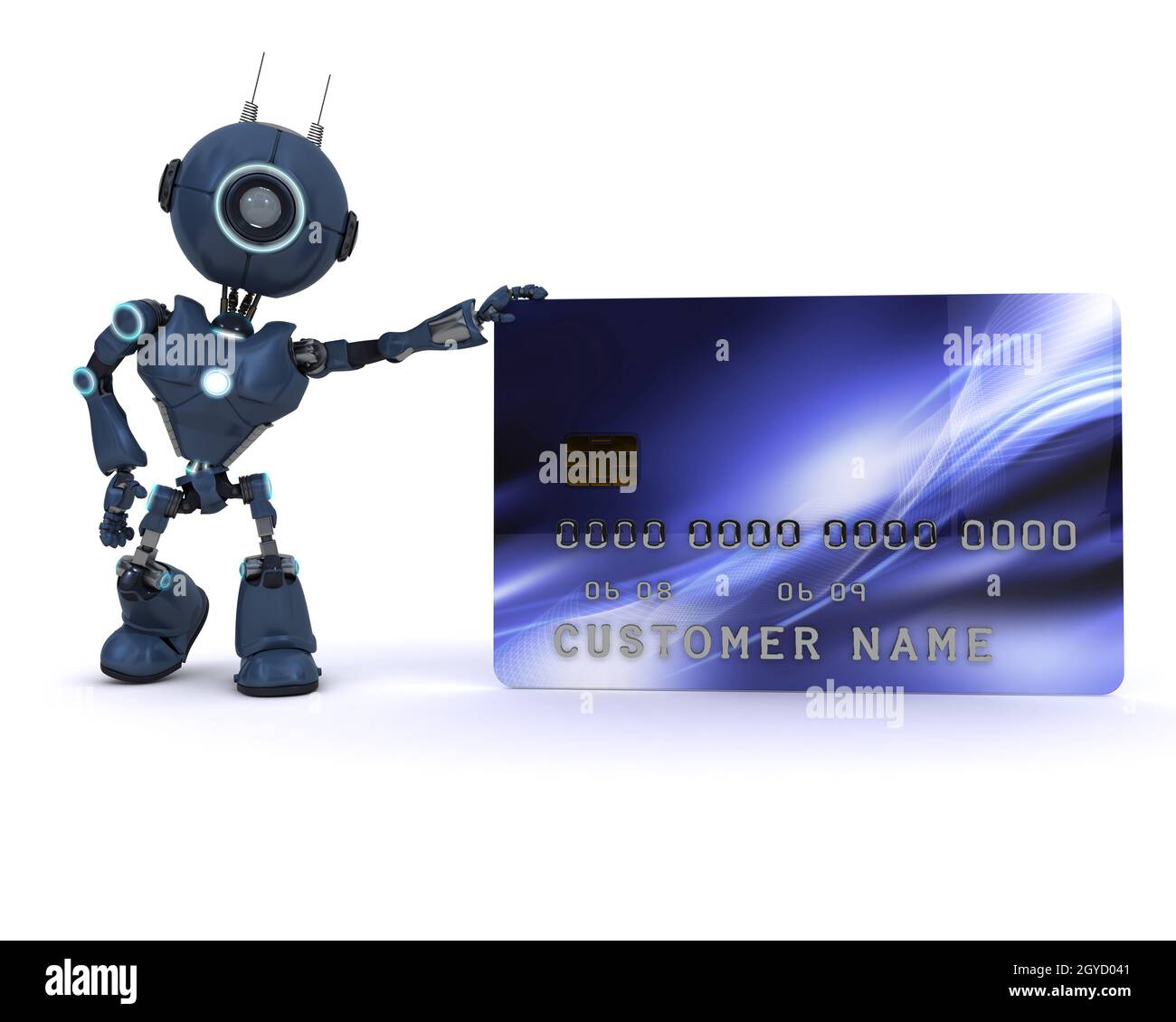 3D Render of an Android with credit card Stock Photo - Alamy