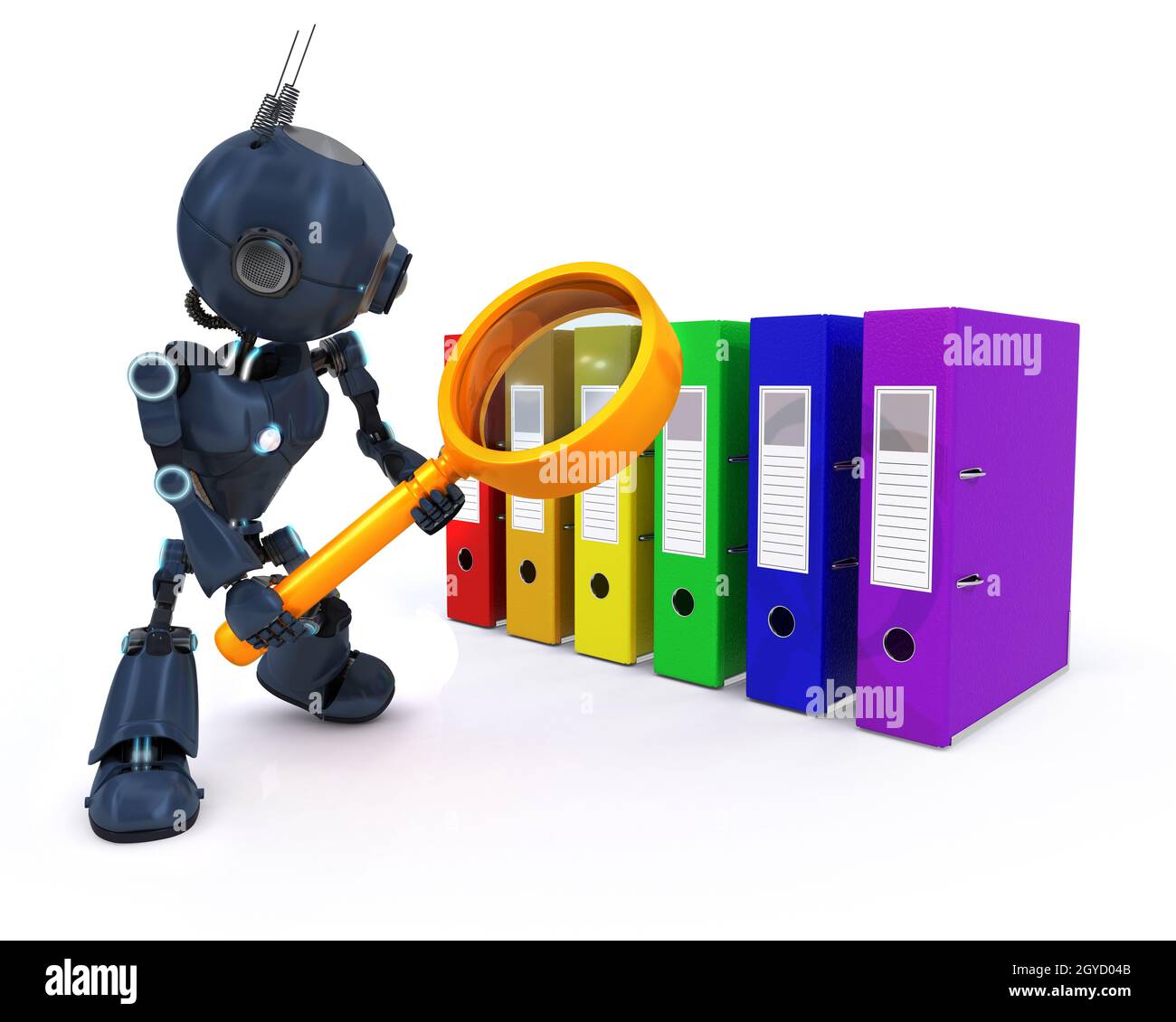 3D Render of an Android searching files Stock Photo - Alamy