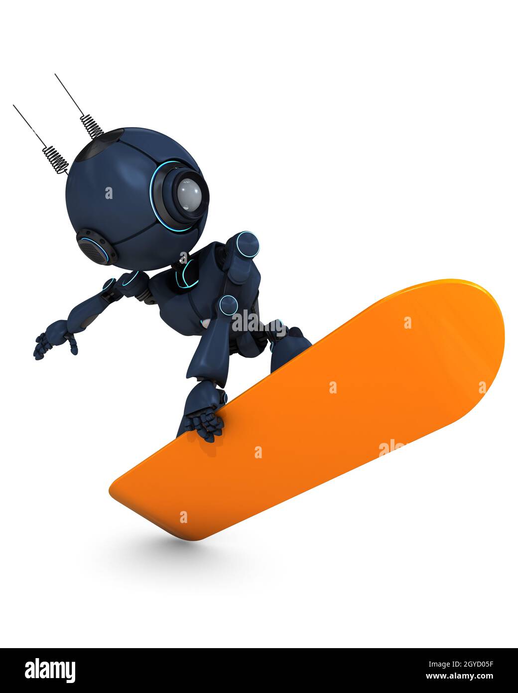3D Render of a Robot surfer Stock Photo - Alamy